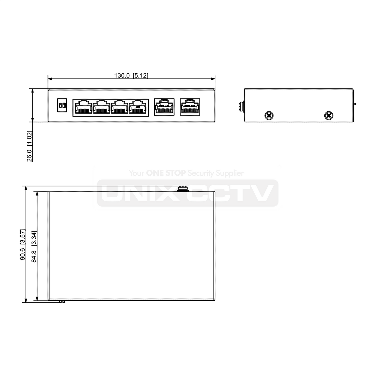 CMVision-EYEMAX 6 Port Gigabit Switch, 1 PoE+ and 3 PoE Ports